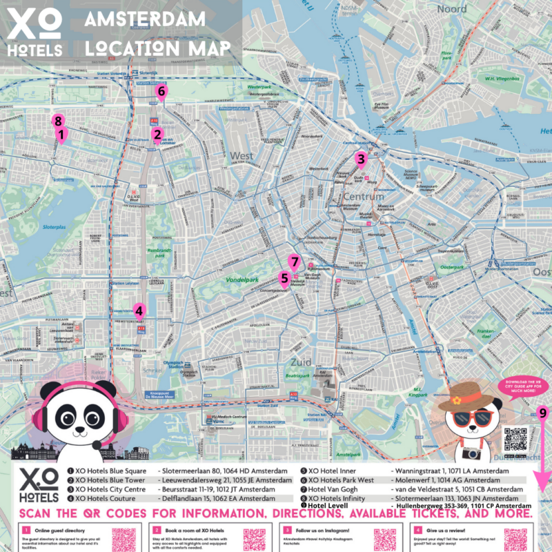 Location map hotels - XO Hotels Amsterdam